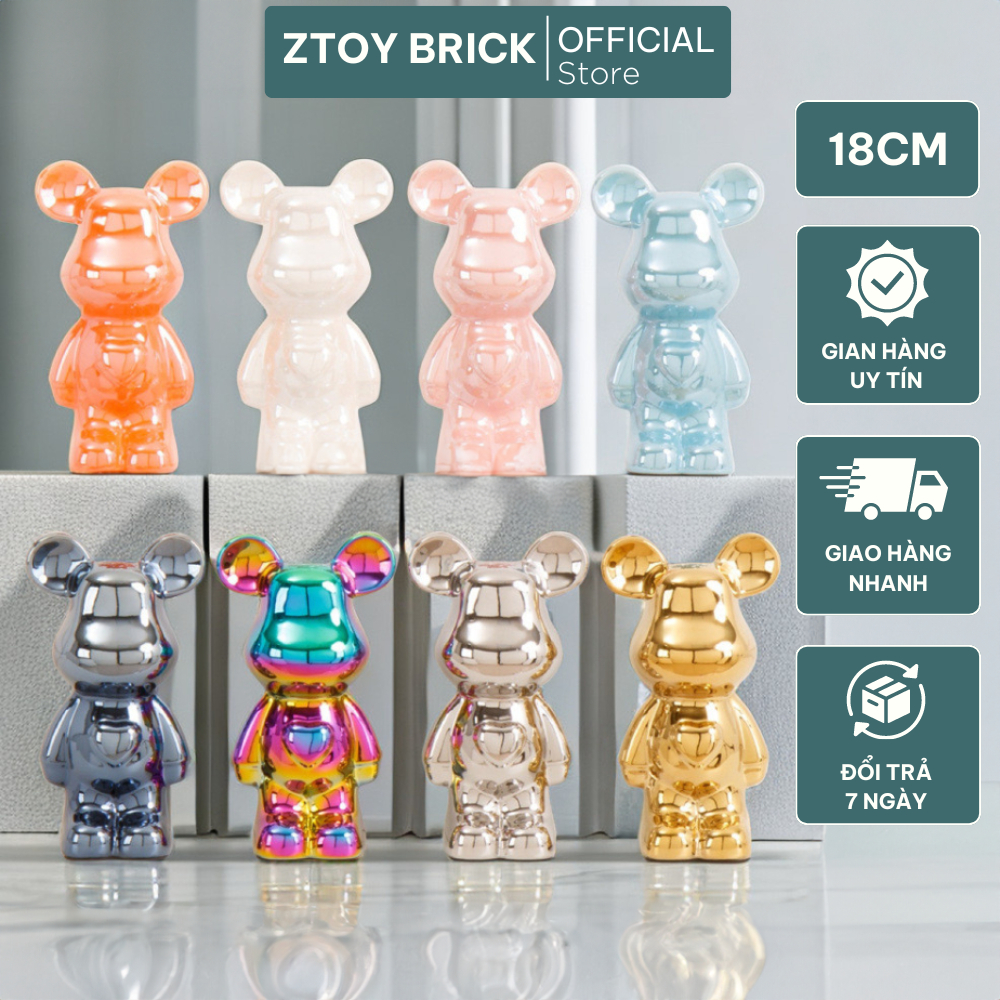 [ 18CM ] TƯỢNG MÔ HÌNH THỎ MINI BEARBRICK CHẤT LIỆU GỐM MẠ TĨNH ĐIỆN ...
