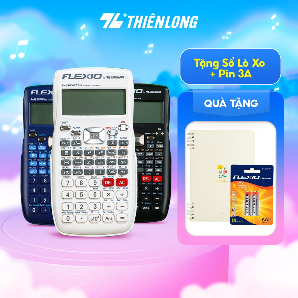 Máy Tính Khoa Học Thiên Long Flexio Fx680VN Plus 541 Tính Năng Cầm Tay Học Sinh đạt chuẩn mang ...
