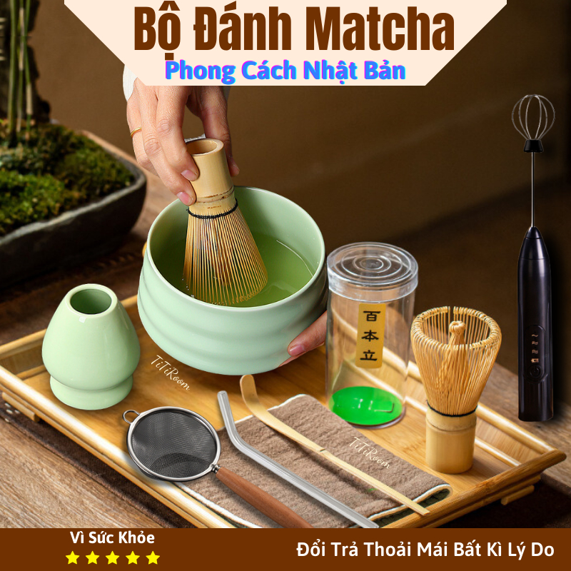 Chổi Chasen đánh Matcha Bộ Dụng Cụ Pha Khuấy Trà Xanh Phong Cách Nhật