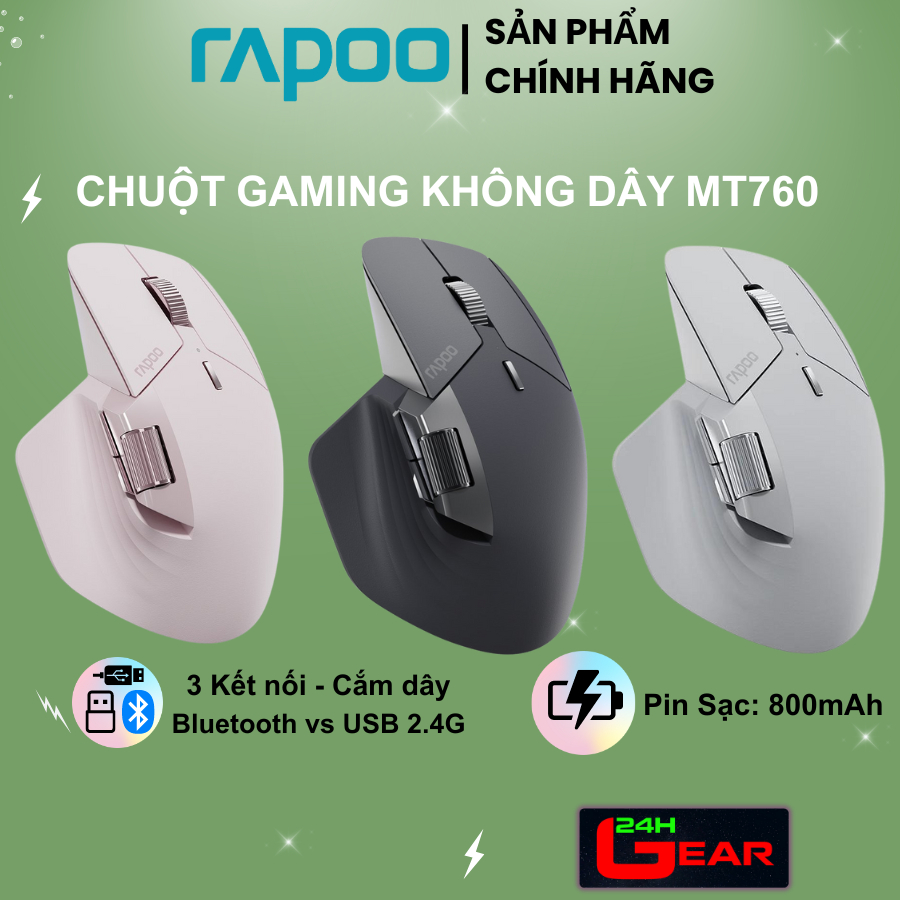 Chuột Không Dây Rapoo MT760M mini / MT760 (Bluetooth / USB 2.4G / Có ...