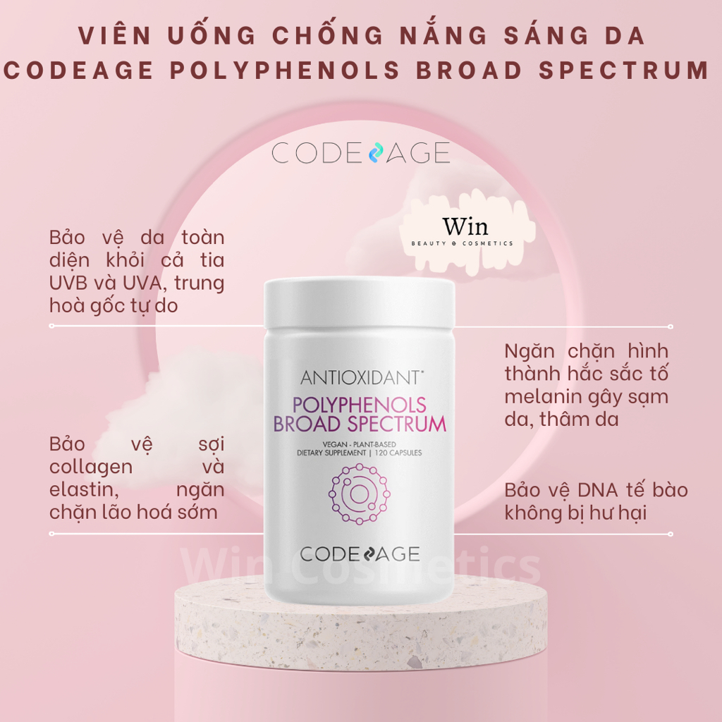 [Hàng công ty] Viên uống Chống Nắng Codeage Polyphenols Broad Spectrum | Shopee Việt Nam
