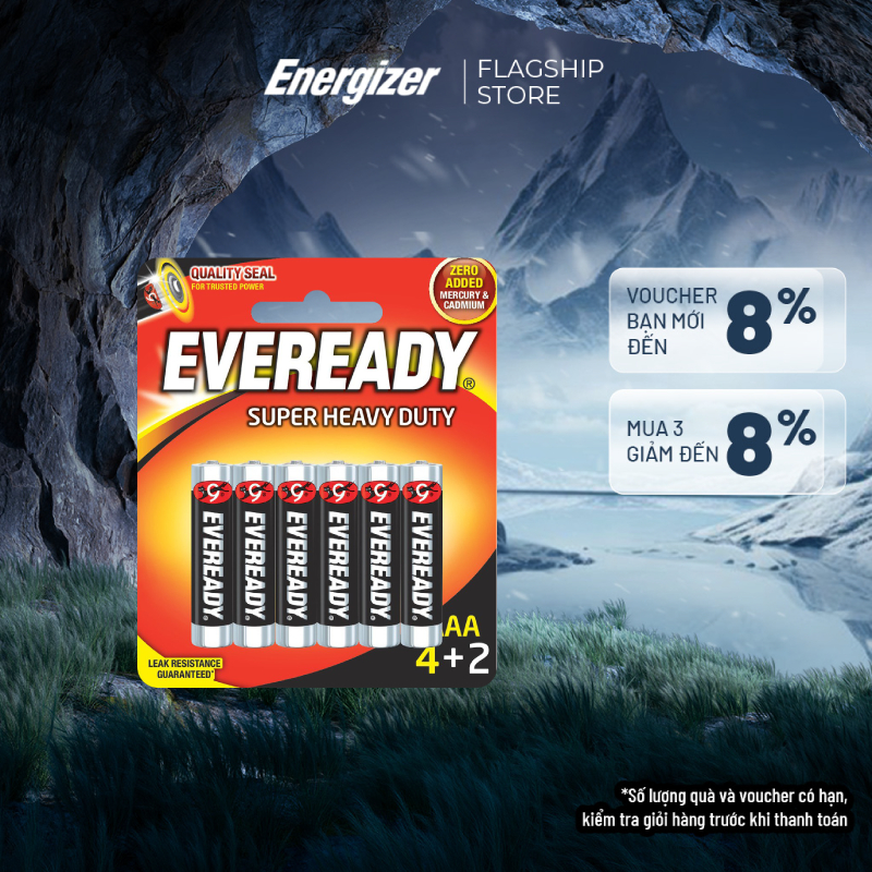 PIN EVEREADY SUPER H.DUTY 1212 BP4+2 AAA | Shopee Việt Nam