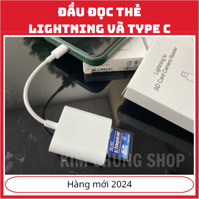 Đầu đọc thẻ Otg Lightning và Type C cho thẻ SD | Shopee Việt Nam