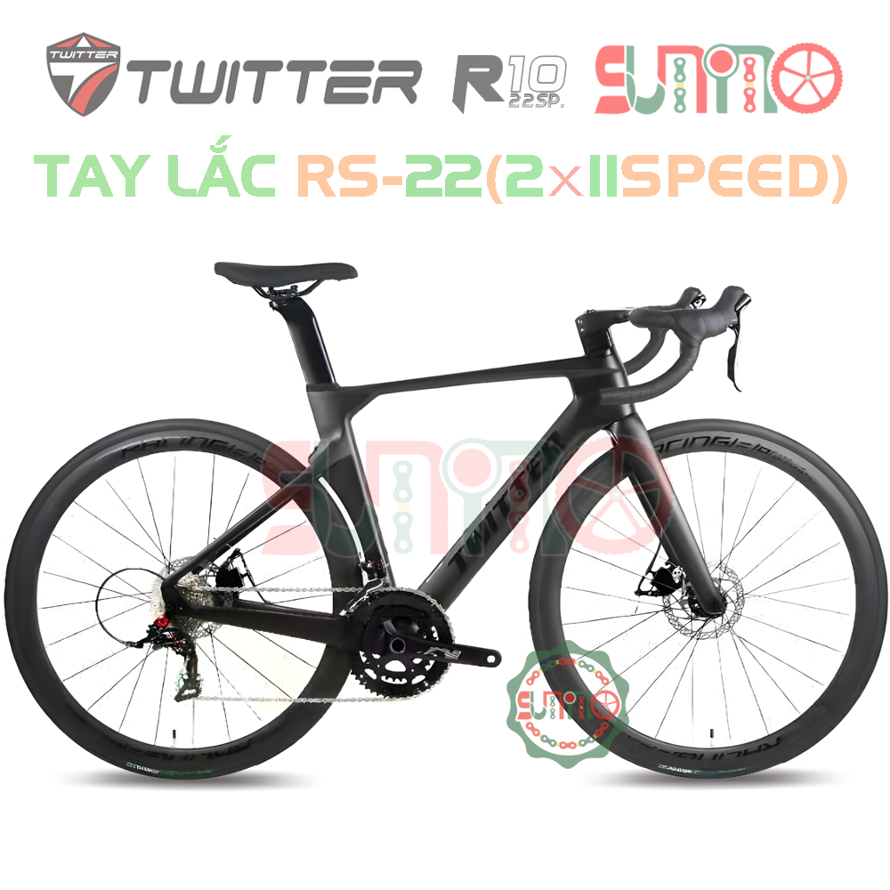 Xe đạp đua carbon TWITTER R10 RS-22S 2024 đen thắng dĩa | Shopee Việt Nam