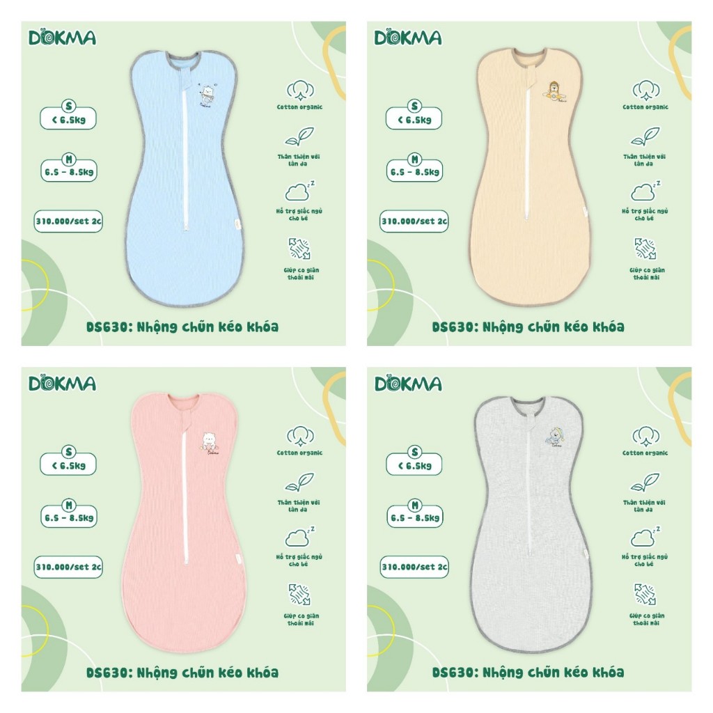 Nhộng chũn cho trẻ sơ sinh Dokma chất vải cotton mềm mại ds630 | Shopee ...
