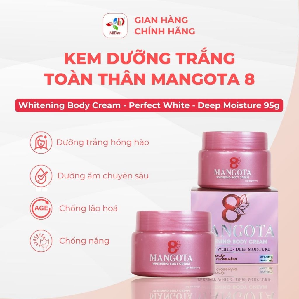 Kem dưỡng trắng toàn thân Mangota 8 Whitening Body Cream - Perfect ...