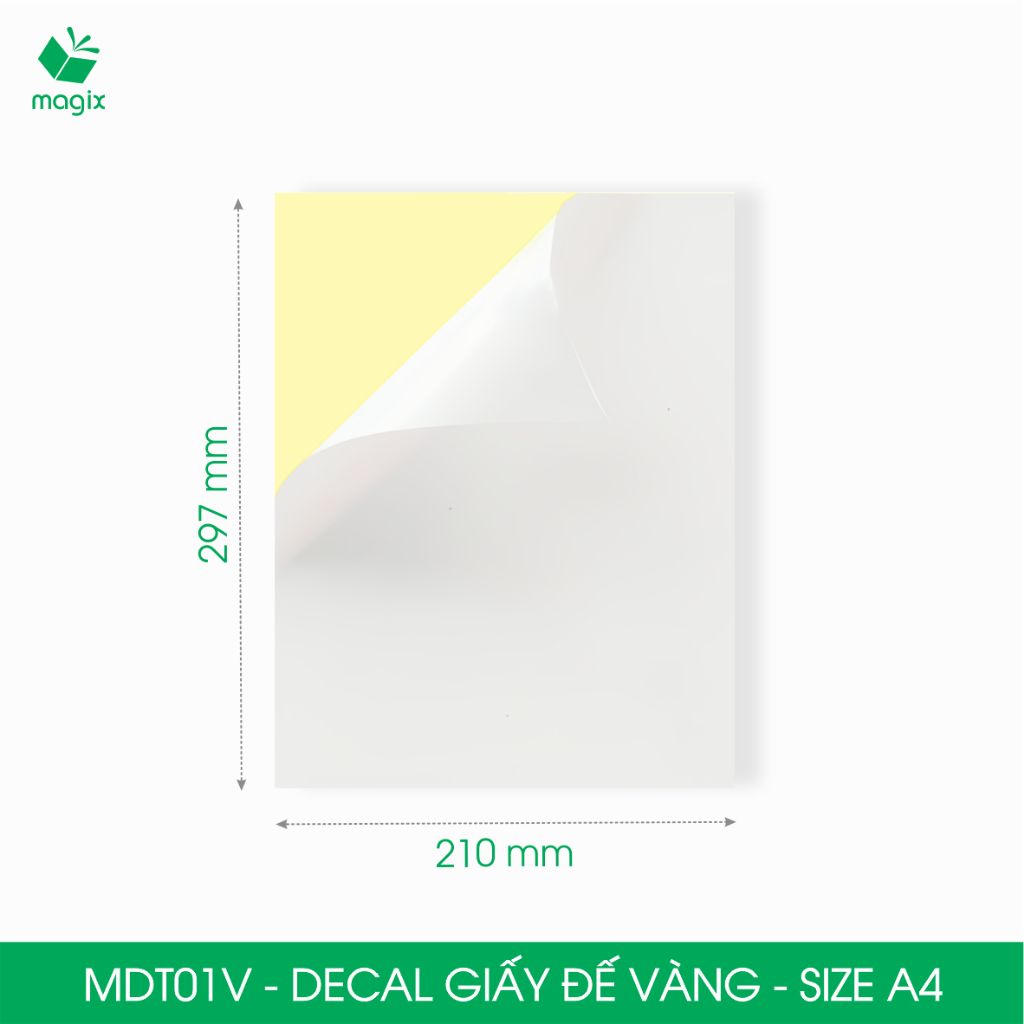 MDT01V - 1 XẤP (50 TỜ) giấy decal đế vàng khổ A4 - Giấy in đơn hàng ...