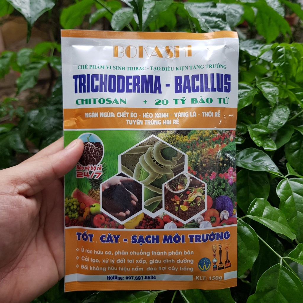 CHẾ PHẨM TRICHODERMA 20 TỶ BÀO TỬ GÓI 150G HOÀNG NGA- GIÚP PHÒNG CHỐNG ...