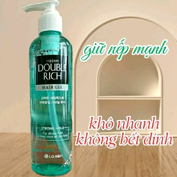 GEL TẠO KIỂU VÀ GIỮ NẾP MẠNH DOUBLE RICH 250ML KHÔ NHANH KHÔNG NHỜN RÍT ...