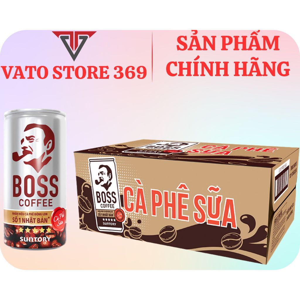 Cà phê sữa BOSS coffee lon 180ml | Shopee Việt Nam