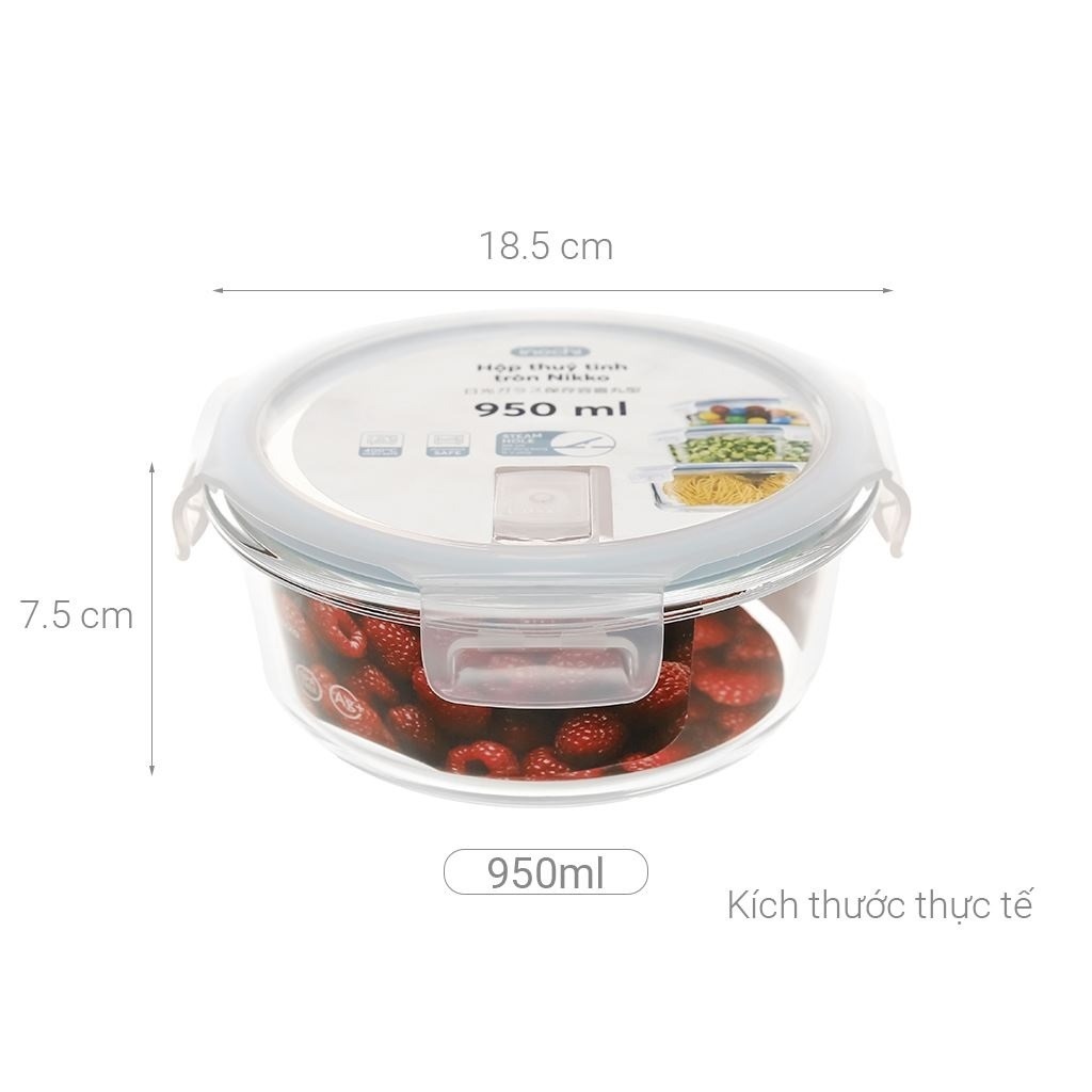 Combo Sốc - Combo 3 Hộp Thủy Tinh Tròn Nikko 950ml Chính Hãng Inochi ...