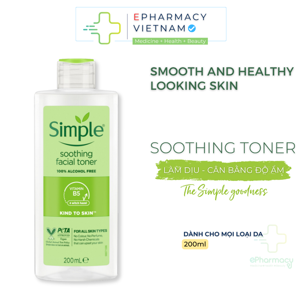 Toner SIMPLE Toner Kind to Skin Soothing Facial Cho Da Nhạy Cảm 200ml ...