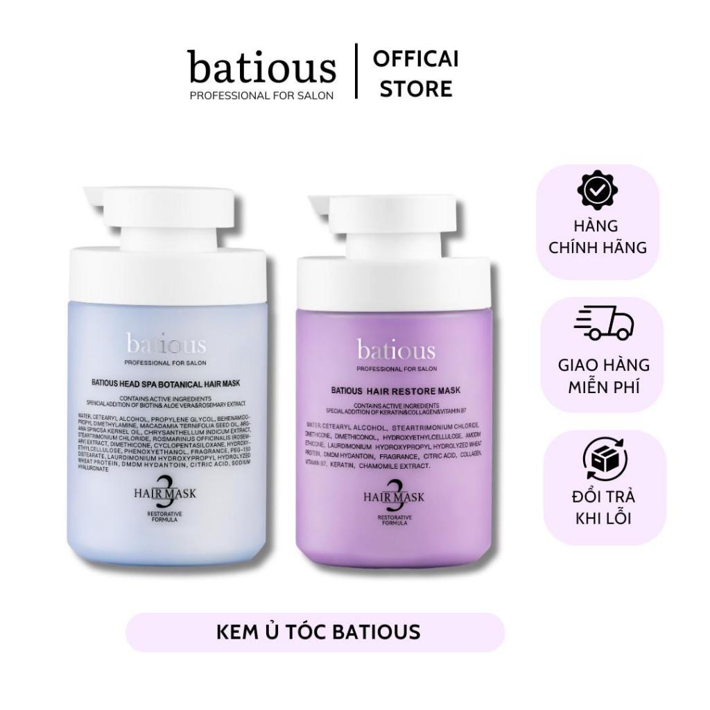 Kem ủ tóc Batious giúp phục hồi hư tổn, nuôi dưỡng tóc chuyên sâu 500ml ...