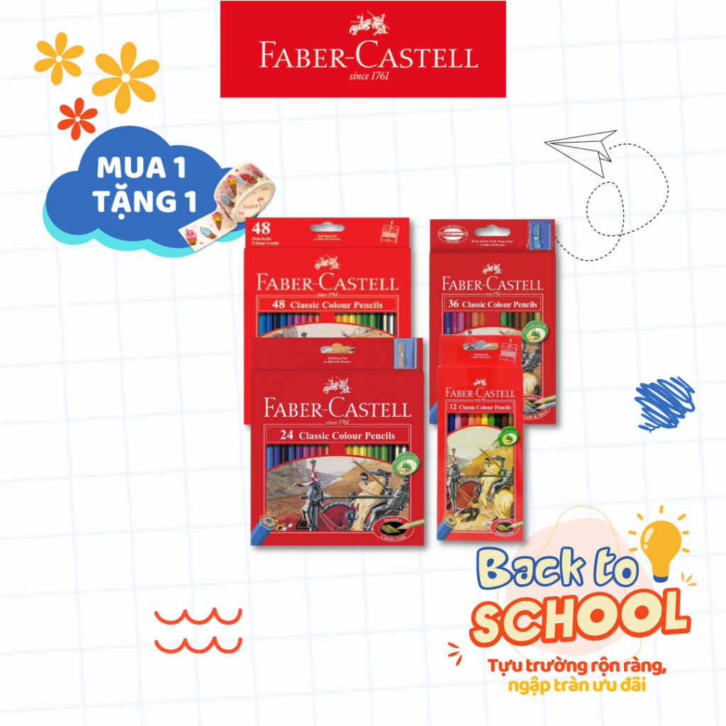 [OFFICIAL] Chì Màu Khô Classic Knight Faber-Castell | Shopee Việt Nam