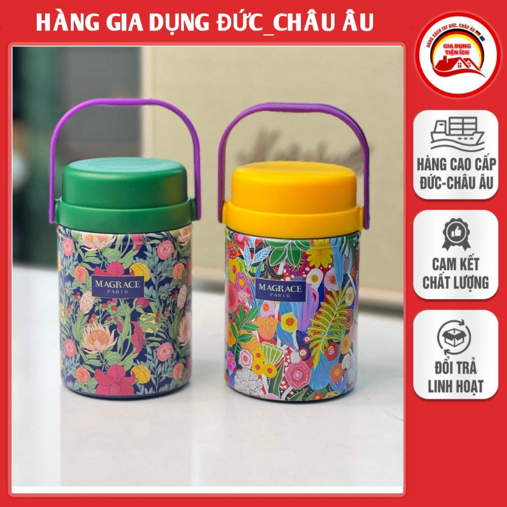 Cặp lồng giữ nhiệt Magrace Paris 520ml giữ nhiệt 24h, inox 316 bền đẹp an toàn | Shopee Việt Nam