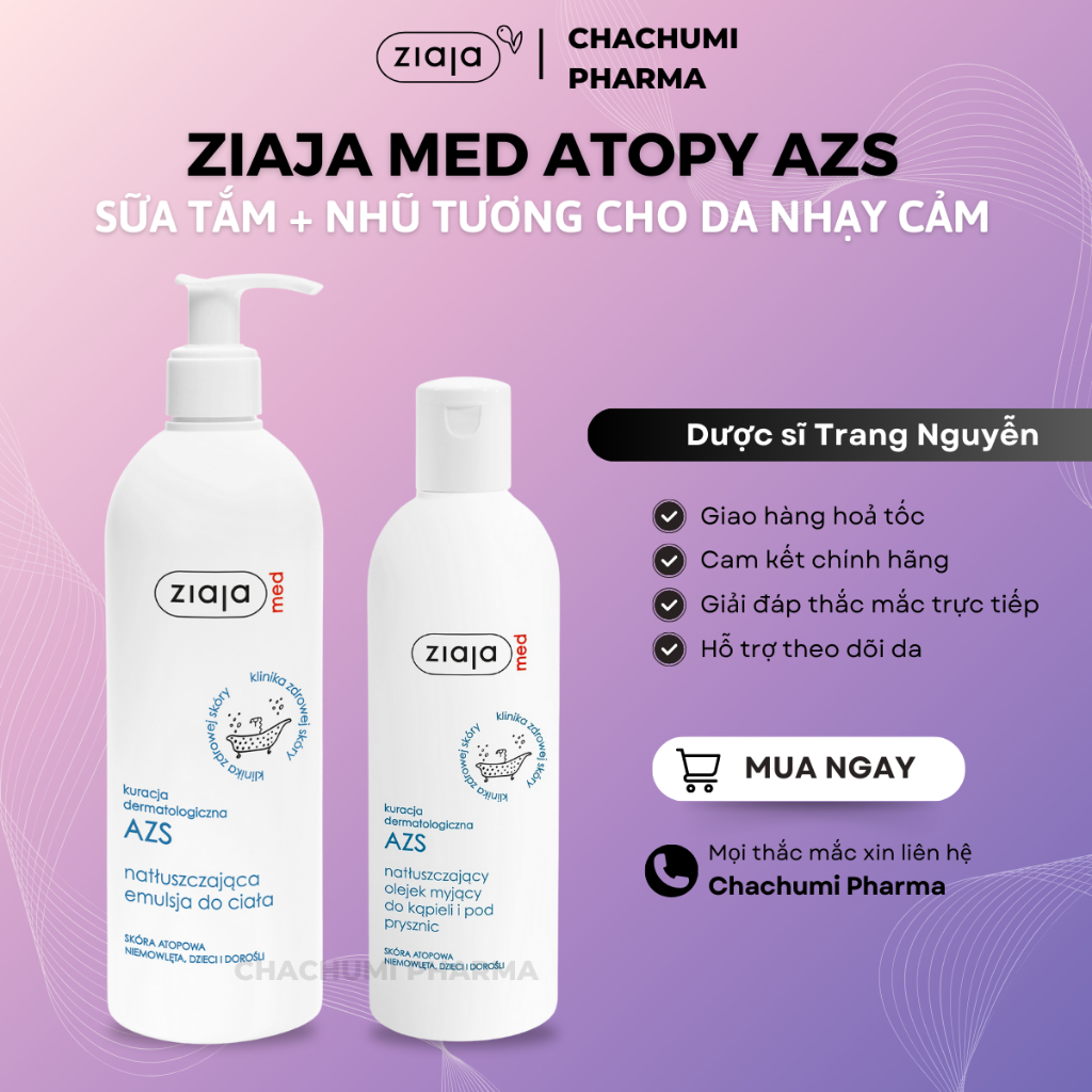 Sữa tắm, Nhũ tương dưỡng ẩm Med Atopy AZS cho da nhạy cảm | Shopee Việt Nam