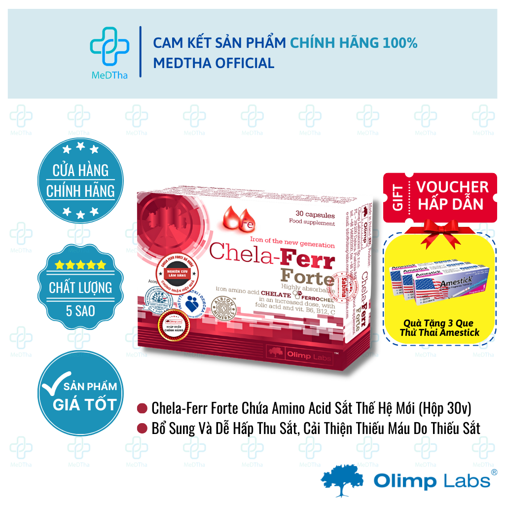 Chela-Ferr Forte Sabina - Bổ Sung Sắt, Acid folic, Vitamin B, Phòng ...