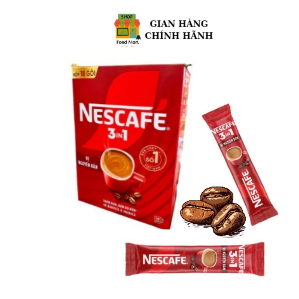 CÀ PHÊ HOA TAN NESCAFE 3 IN 1 {HỘP 18 GOI VÀ BỊCH 46 GÓI] VỊ NGUYÊN BẢN ...