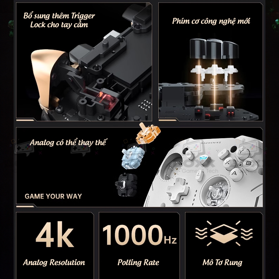 Tay cầm chơi game MACHENIKE G5 Pro V2 Premium Edition Phím cơ, Hall ...