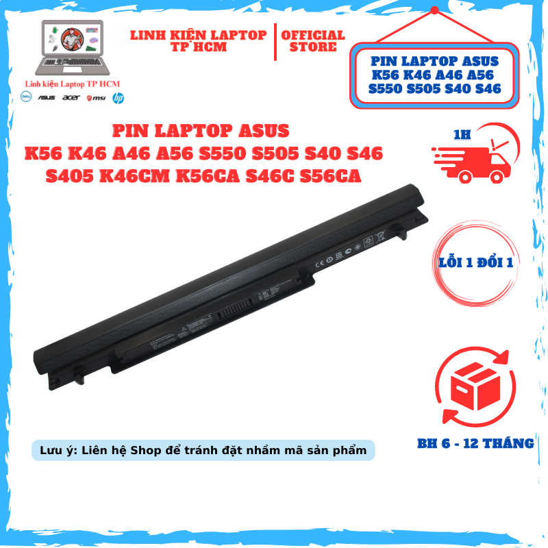 Pin Laptop Asus K56 K46 A46 A56 S550 S505 S40 S46 S56 S405 K46CM K56CA ...