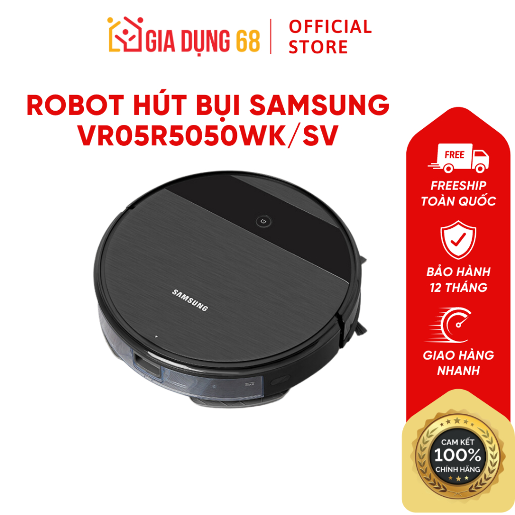Robot hút bụi, lau sàn Samsung VR05R5050WK/SV Điều khiển bằng remote- Powerbot - E VR5000 wife ...