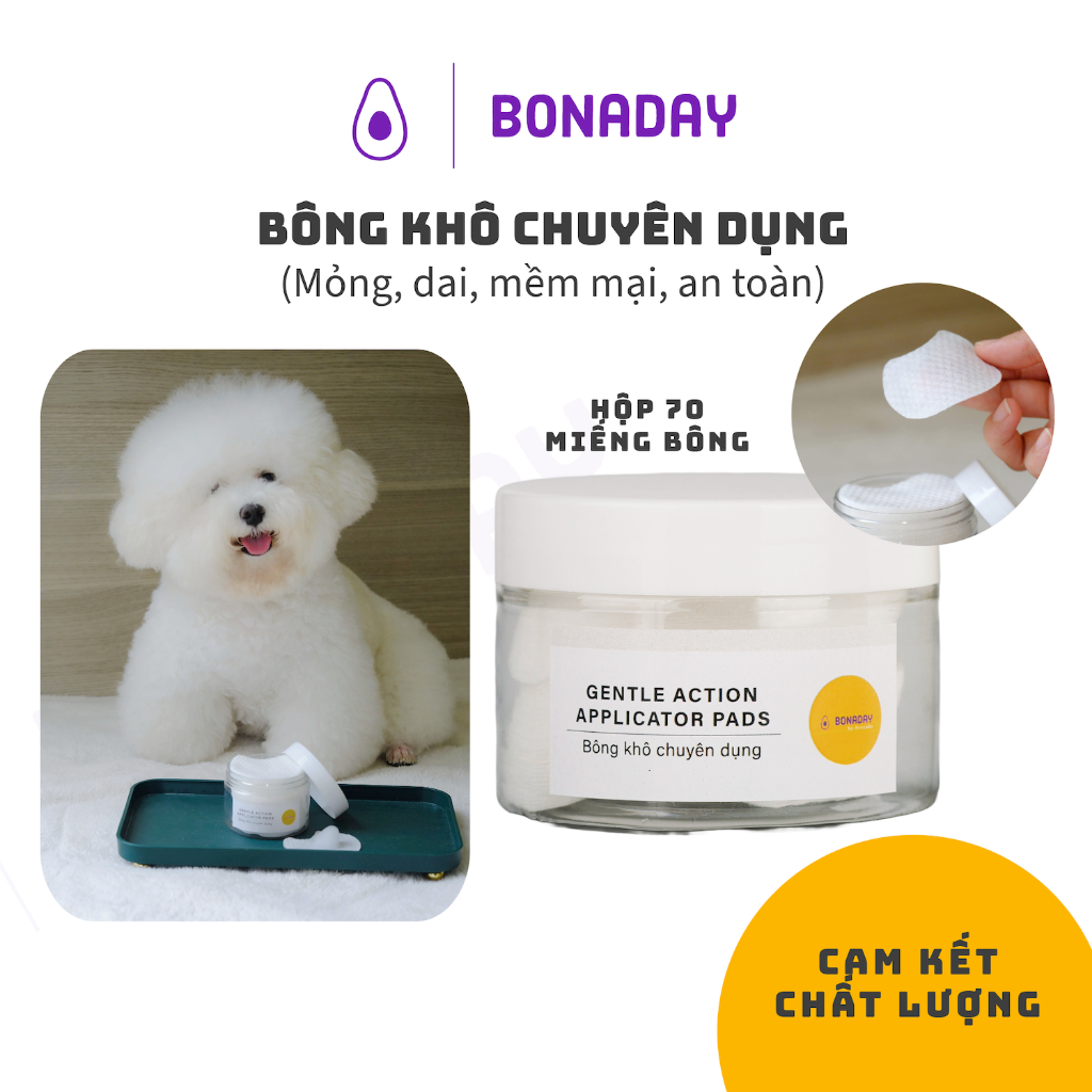 BÔNG KHÔ CHUYÊN DỤNG, BONADAY PETS, Làm sạch mắt và các vùng da khác ...