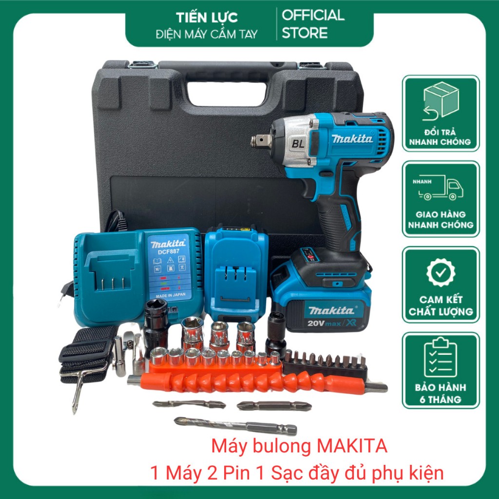 Máy siết bulong MAKITA 20V có 2 đèn LED trợ sáng , động cơ Brushless không chổi than | Shopee ...