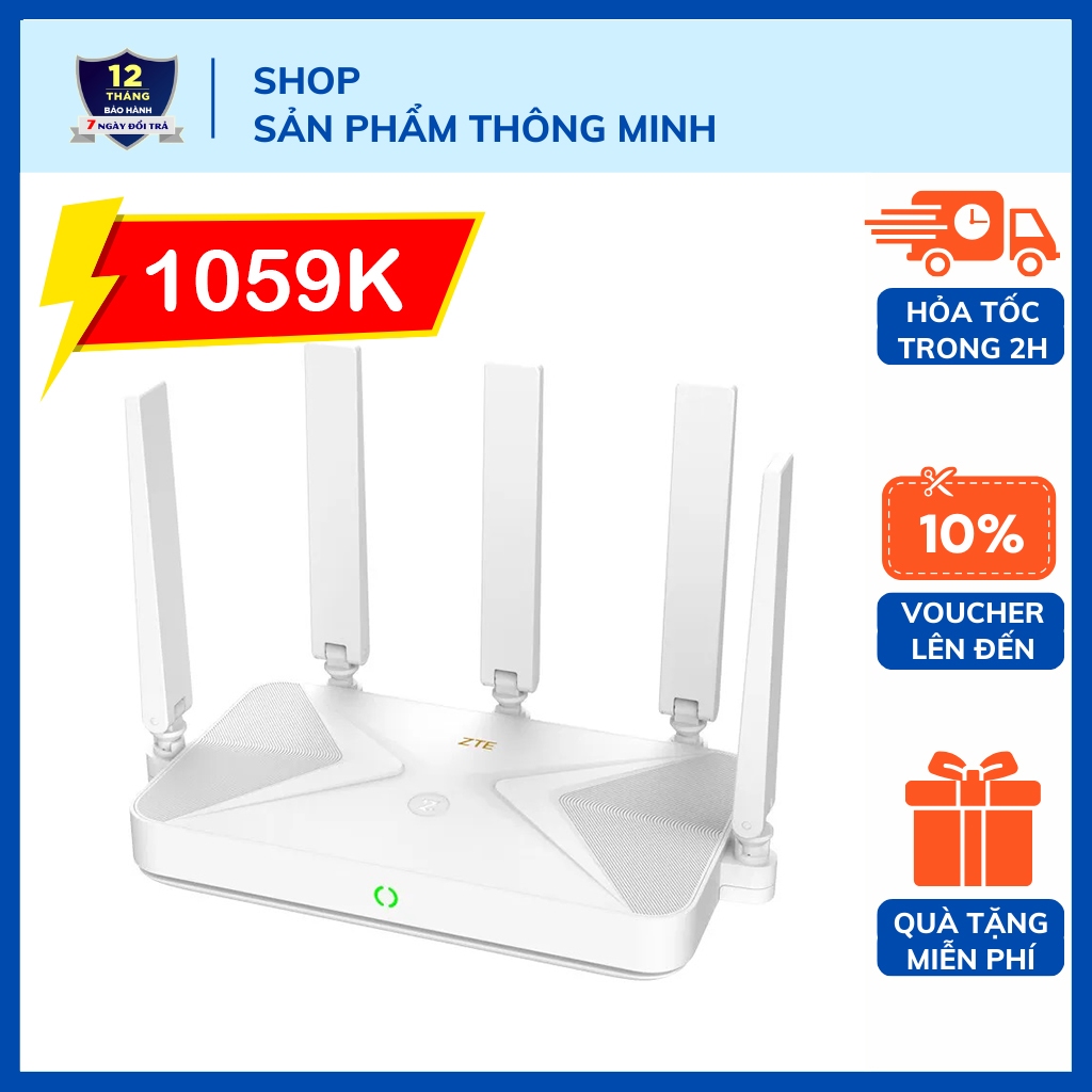 Bộ phát Wifi Router ZTE BE5100 - Be5100 Pro Wifi 7 - tốc độ 5100Mbps - hỗ trợ Mesh - 248 thiết ...