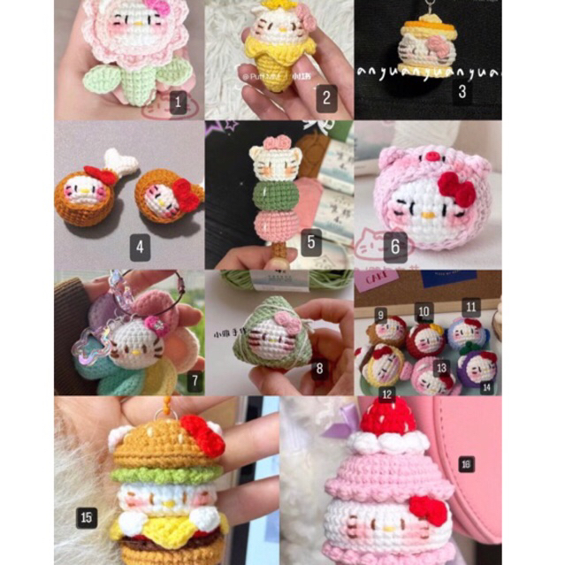 Móc Khoá Kẹo Bánh Hello Kitty Móc Len(nhiều mẫu) | Shopee Việt Nam