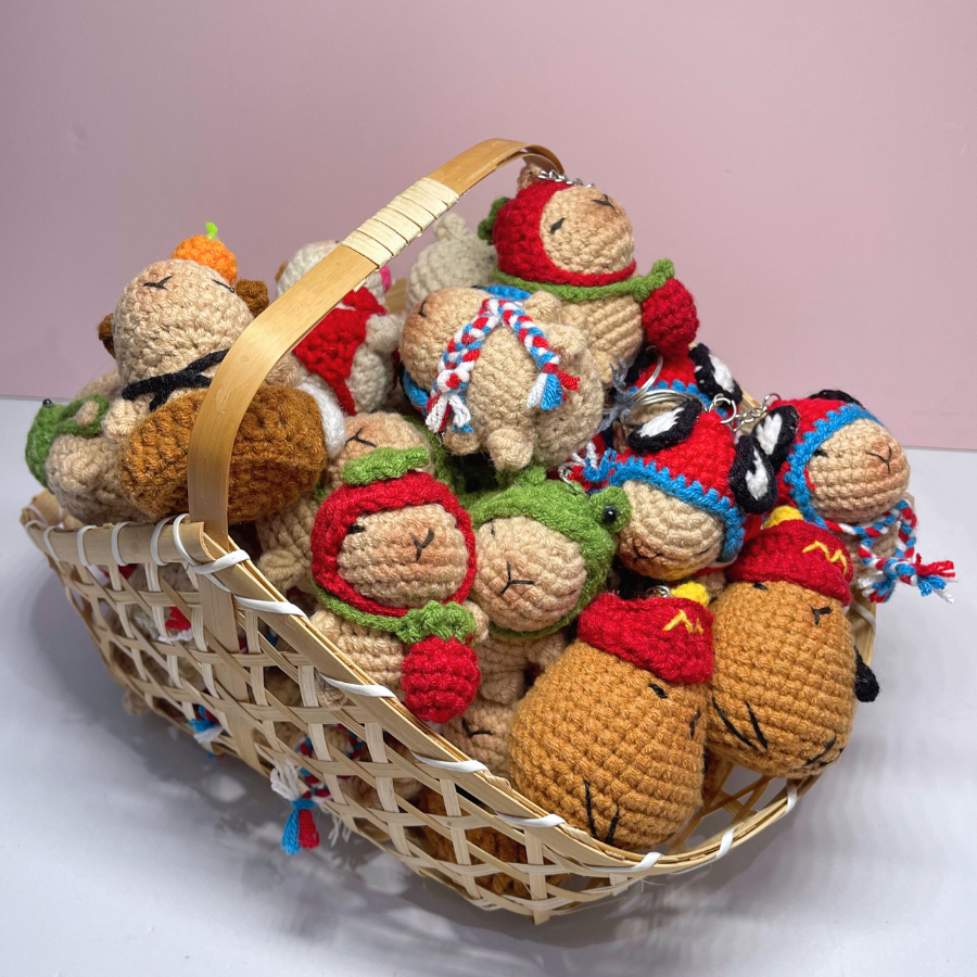 Móc khóa len Capybara handmade xinh xắn dùng để trang trí - Quỳnh ...