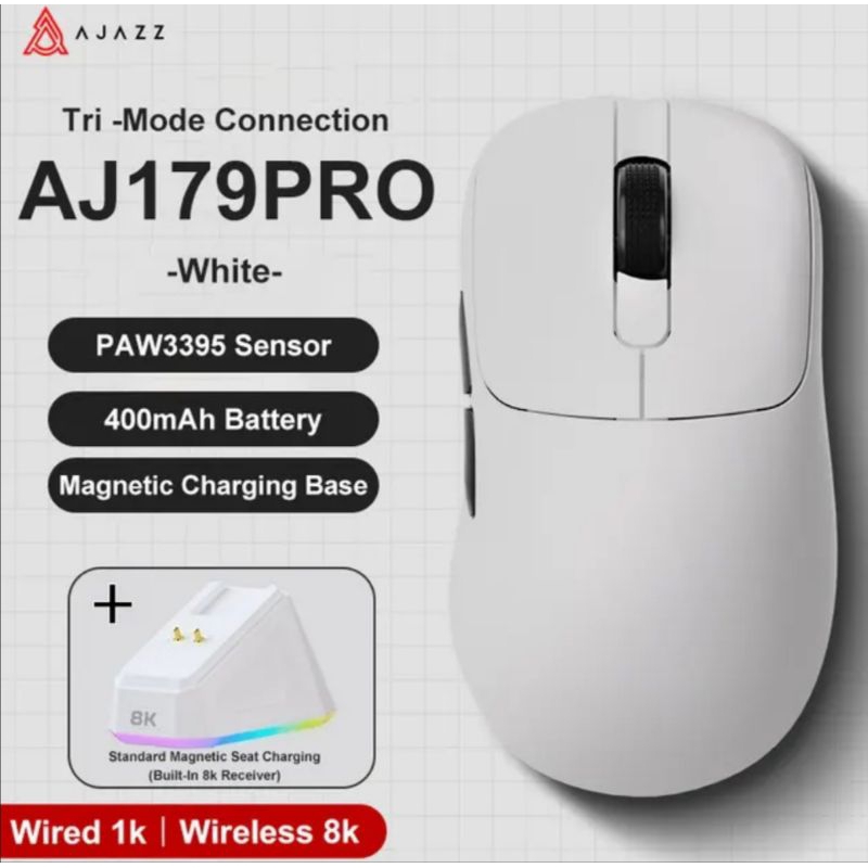 Chuột Gaming không dây Aj179 Pro, Aj159, Aj159 Pro 8khz Pixart3395 (kèm dongle 8khz & dock sạc ...