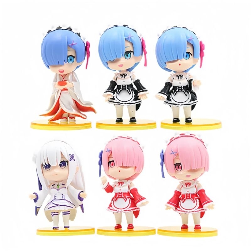 Nhân vật anime chibi Re Zero | Rem Ram Emilia chibi ( 6 cm ) | Shopee ...