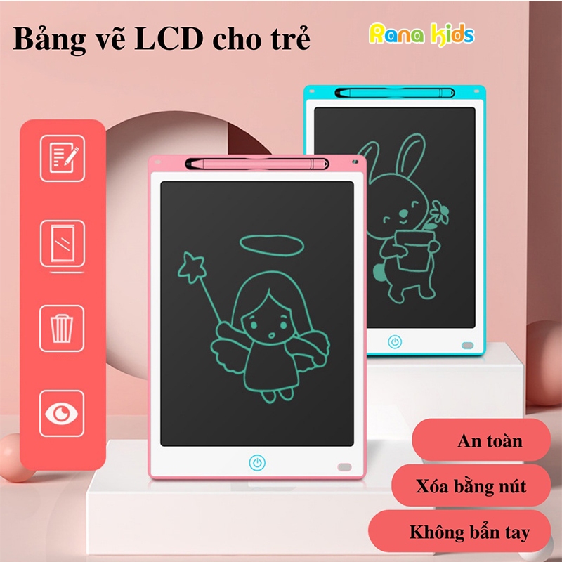 Bảng điện tử LCD tự xóa thông minh cho bé Rana Kids giúp bé thỏa sức ...