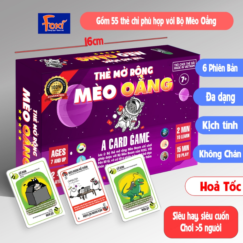 Board game-Thẻ mở rộng Mèo Oẳng-Mèo Zombie-của Foxi Toy-trò chơi gia ...