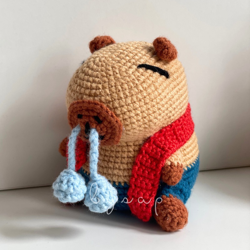 Capybara tốt nghiệp thò lò nước mũi bằng len, capybara len chảy nước ...