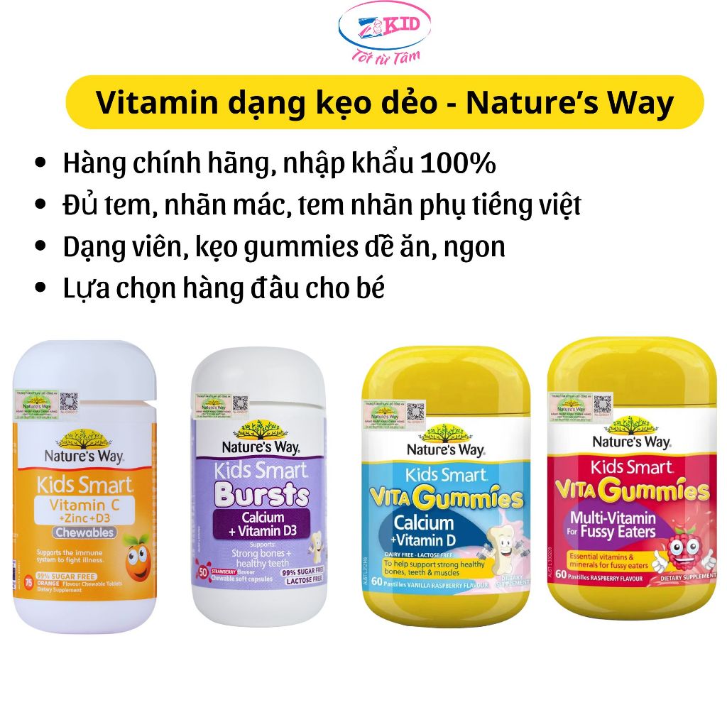 Vita Gummies nature's Way Kẹo Gum Bổ Sung Vitamin cho bé phân loại D3 ...