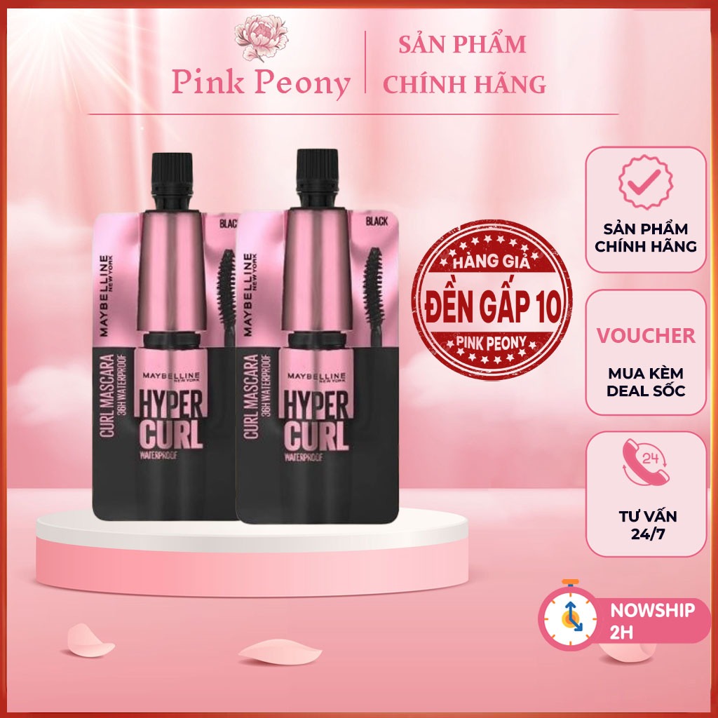 Mascara Maybelline Hyper Curl Hyper Curl Kháng Nước Cong Dài Tự Nhiên ...