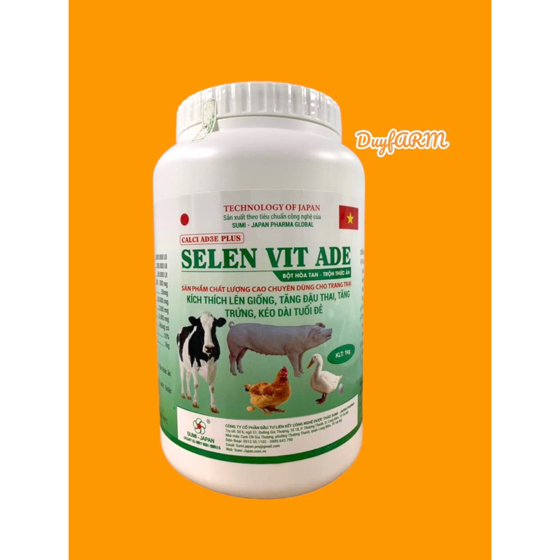 SELEN VIT ADE Lon 1Kg(Sumi Japan)bột hoà tan trộn thức ăn giúp vật nuôi ...