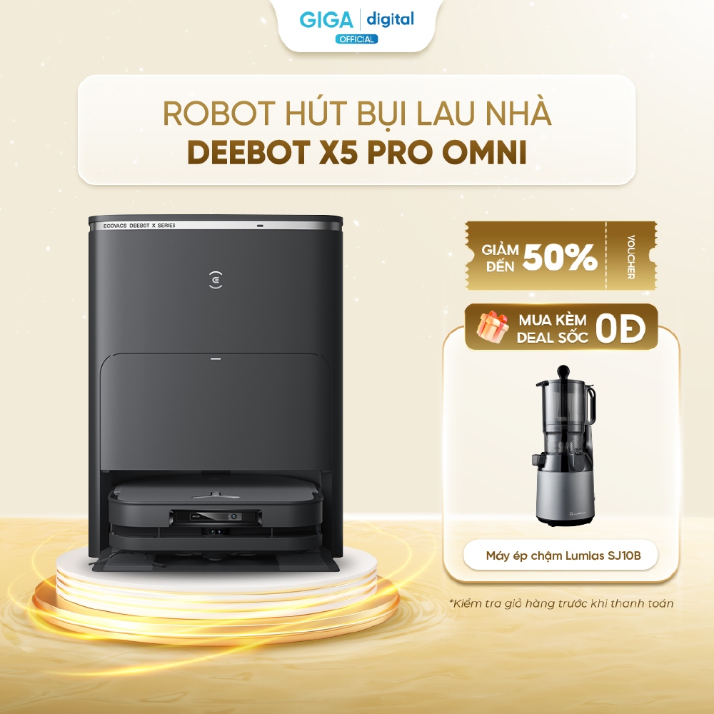 Robot hút bụi lau nhà Ecovacs Deebot X5 Pro Omni - Lực hút mạnh 12 ...
