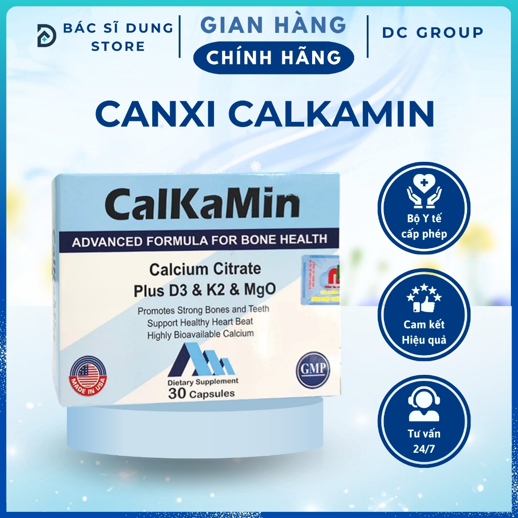 Canxi Calkamin giúp xương chắc khoẻ, bổ sung Canxi và vitamin K2 ...