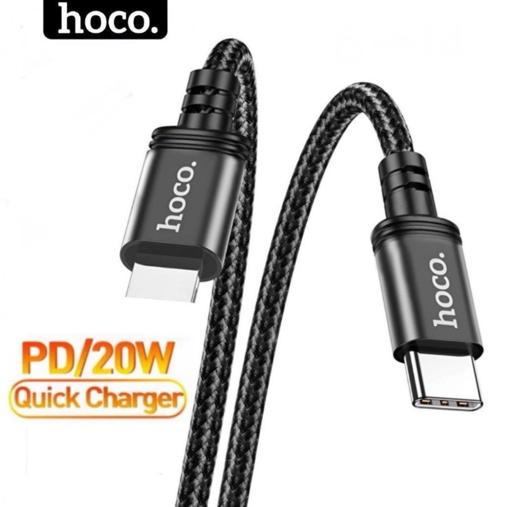 Dây sạc nhanh 20w HOCO dùng cho 14 13 12 11 ... Cáp sạc bọc dù pd20W độ ...
