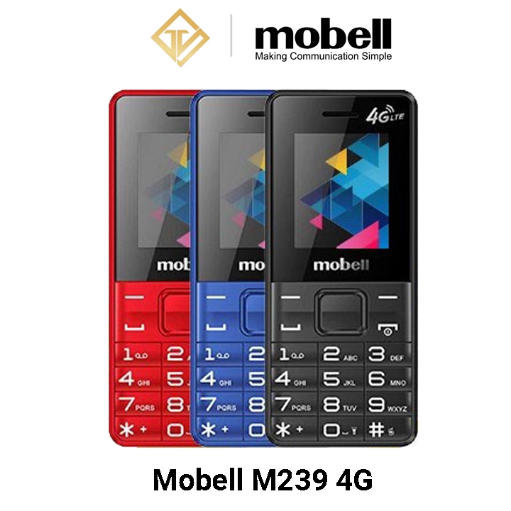 Điện thoại Mobell M239 4G Loa to , Phím êm - Hàng chính hãng | Shopee ...