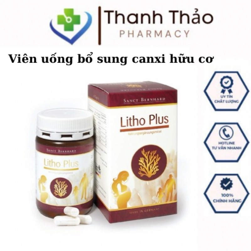 [Hàng nhập chính hãng ] Canxi Litho plus (lọ 60viên) chiết xuất từ tảo ...