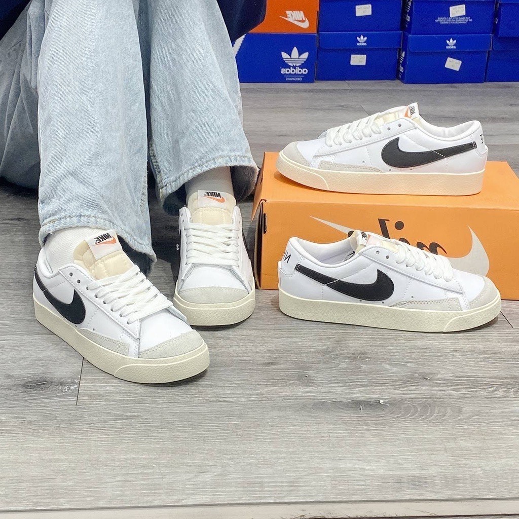 Giày thể thao nike_blazer mid low 77 đen trắng white black phong cách ...