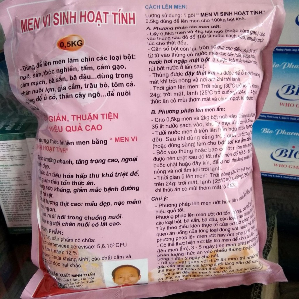 MEN Vi Sinh HOẠT TÍNH 500g- MEN Ủ Thức Ăn Vi Sinh Hoạt Tính được dùng để lên men thức ăn, sẽ ...