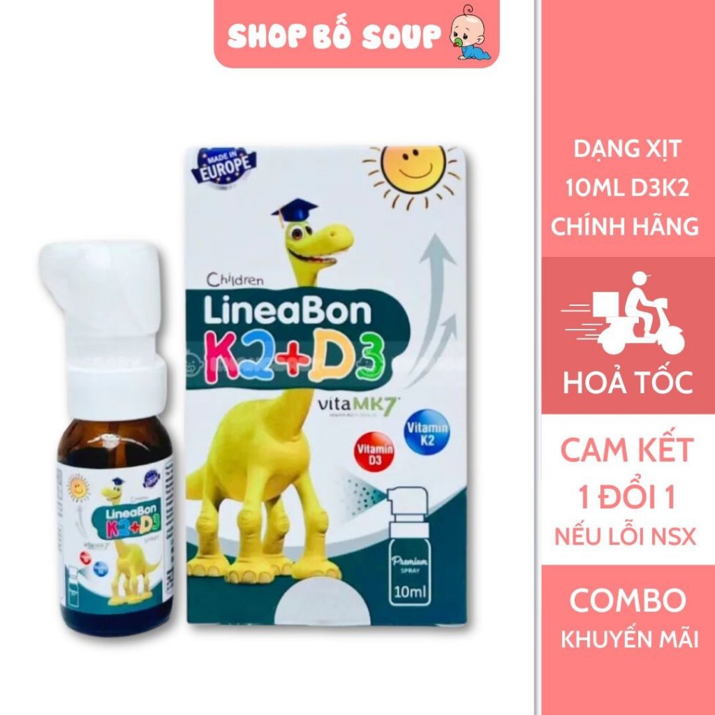 Lineabon Dạng Xịt Bổ Sung Vitamin D3 K2- MK7 Giúp Hấp Thụ Canxi Cho Bé | Shopee Việt Nam