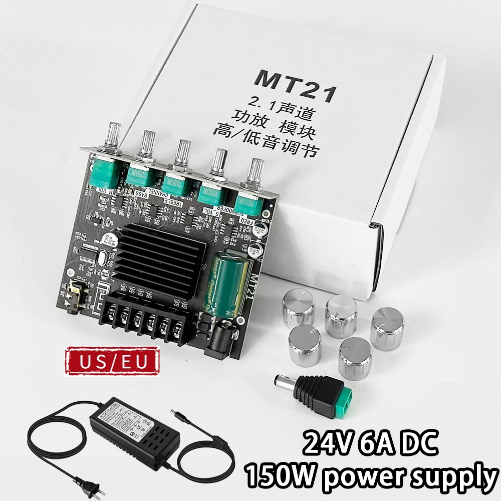 ZK-MT21 mạch khuếch đại âm thanh bluetooth TPA3116 2.1 Kênh Bluetooth 5.0 50WX2 Công suất 100W ...