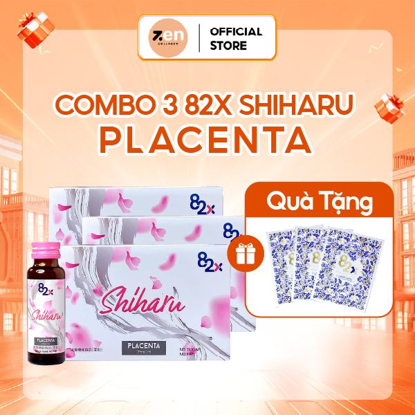 ZEN Combo 3 hộp nước uống PLACENTA SHIHARU chứa 9500mg placenta giúp ...