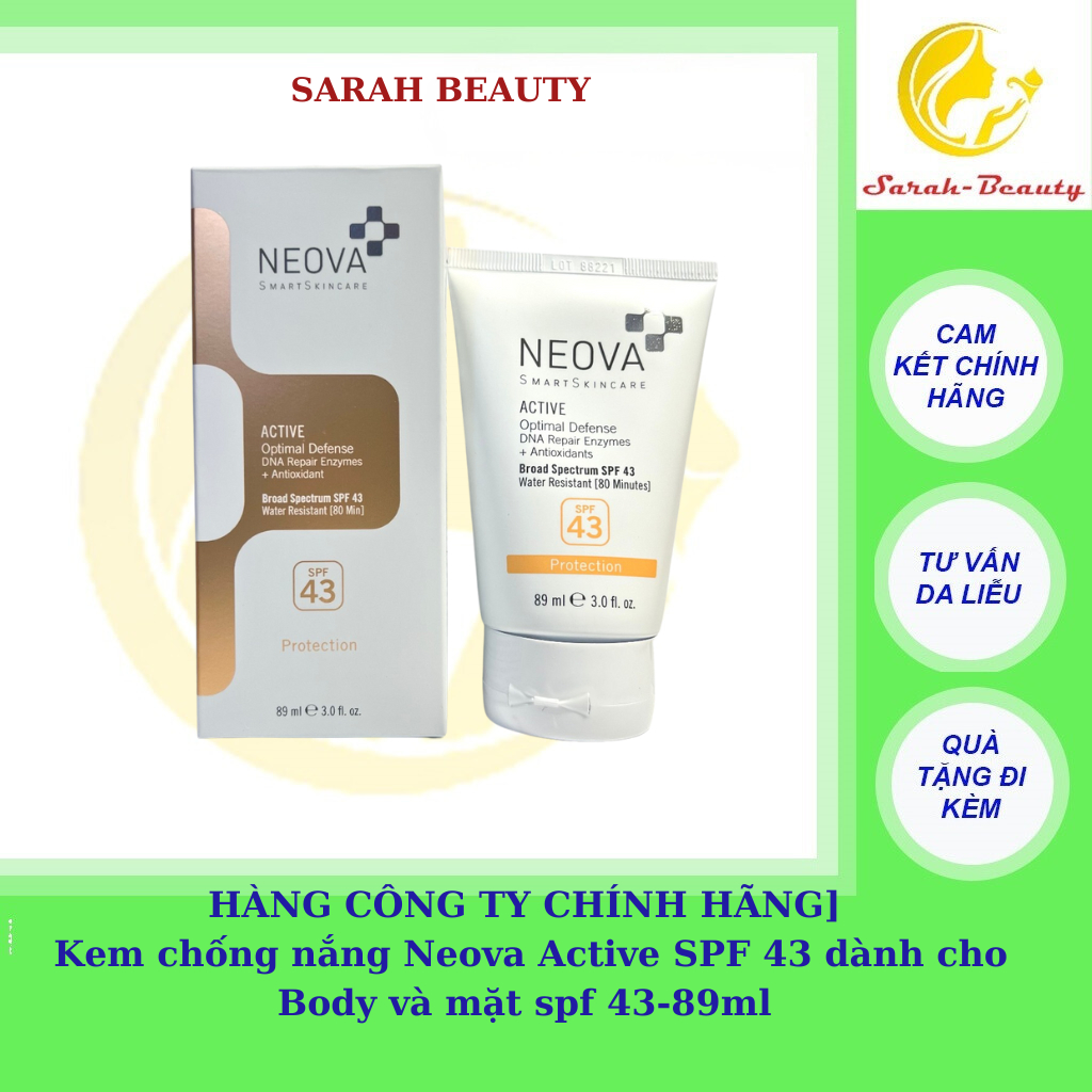 [HÀNG CÔNG TY] Kem chống nắng Neova Active SPF 43 dành cho Body và mặt ...