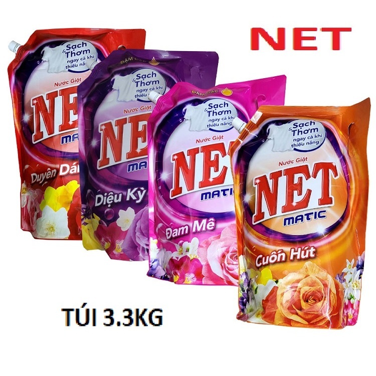 Nước giặt Net Matic 2,4kg/3,3kg/Túi Hương nước hoa duyên dáng đam mê cuốn hút | Shopee Việt Nam